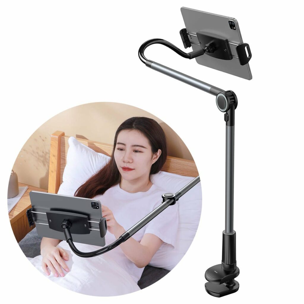 Baseus Rotary Adjustment Phone And Tablet Holder Gray - OfficeWorks