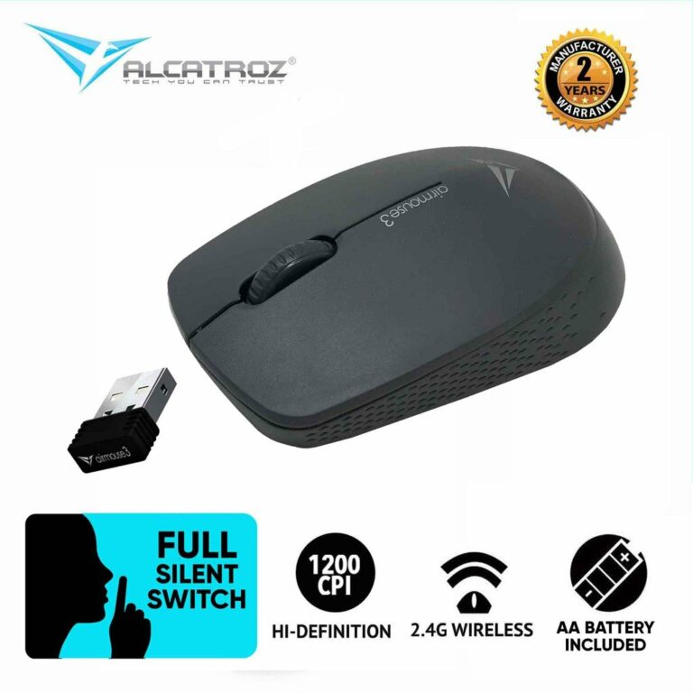 Alcatroz Airmouse3 Wireless Mouse Gray Silent - OfficeWorks